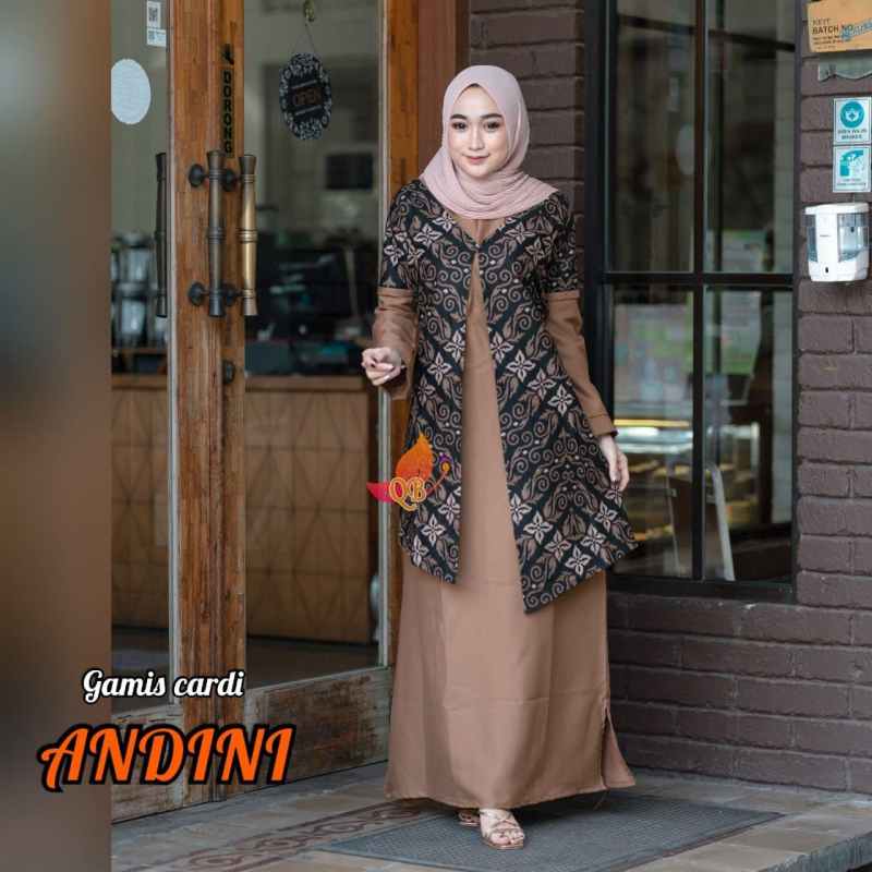 Model Gamis Batik Kombinasi Kain Polos Untuk Wanita - HOBINGEBLOG.COM